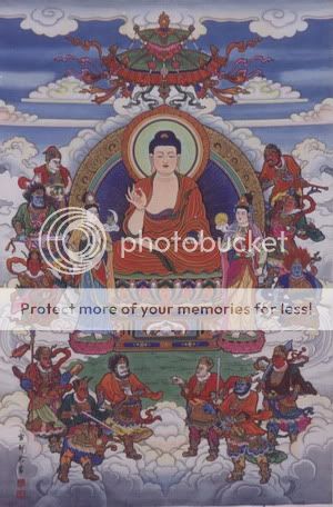 Images of Medicine Buddha, Two Bodhisattva and Twelve Yaksa Great form ...